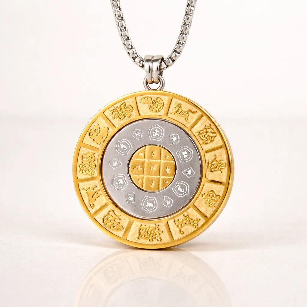 Zodiac Bagua Pendant Necklace — Feng Shui Symbol for Balance & Protect ...